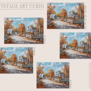 Thanksgiving Wall Art, Vintage Colonial Scenery Decor Rustic Autumn ...