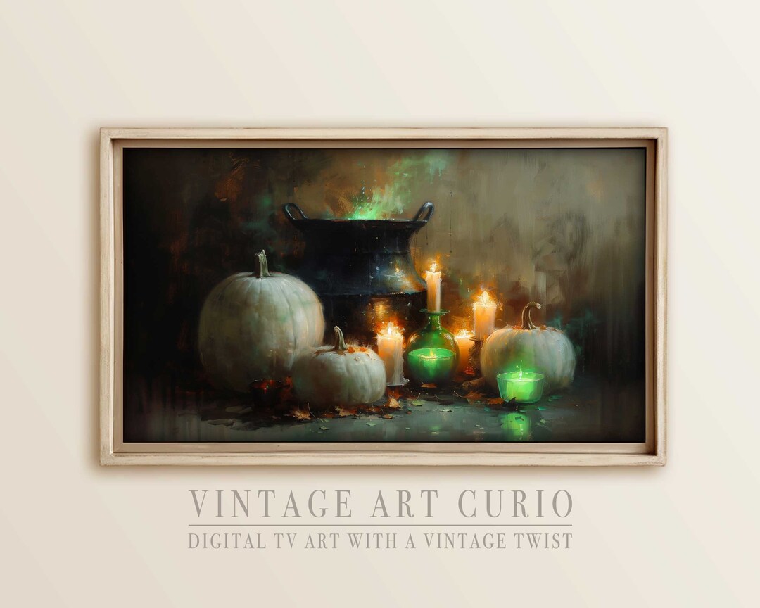 Witchy Halloween Frame TV Art, Rustic Autumn Farmhouse Screensaver ...