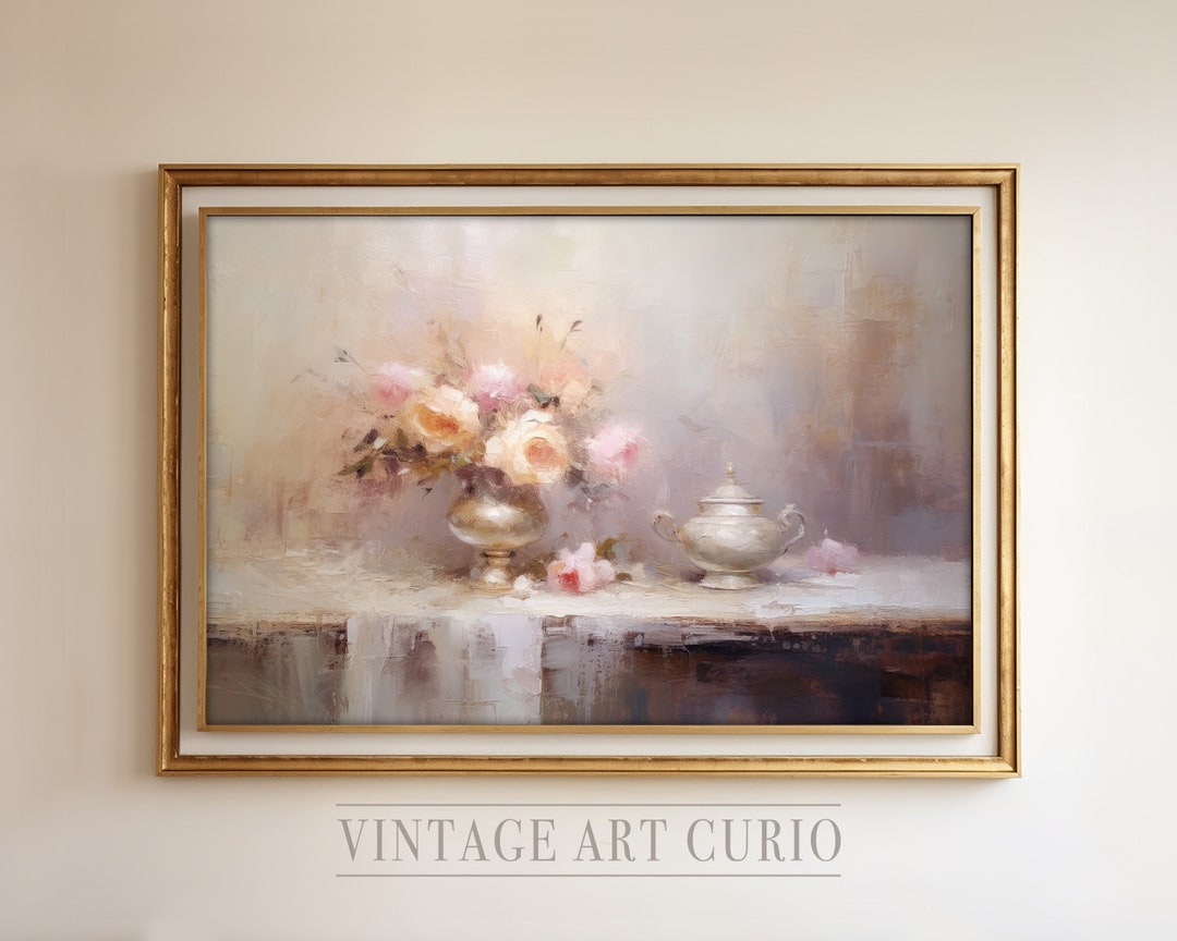 Antique French Rococo Still Life Painting Vintage Still Life Wall Decor ...