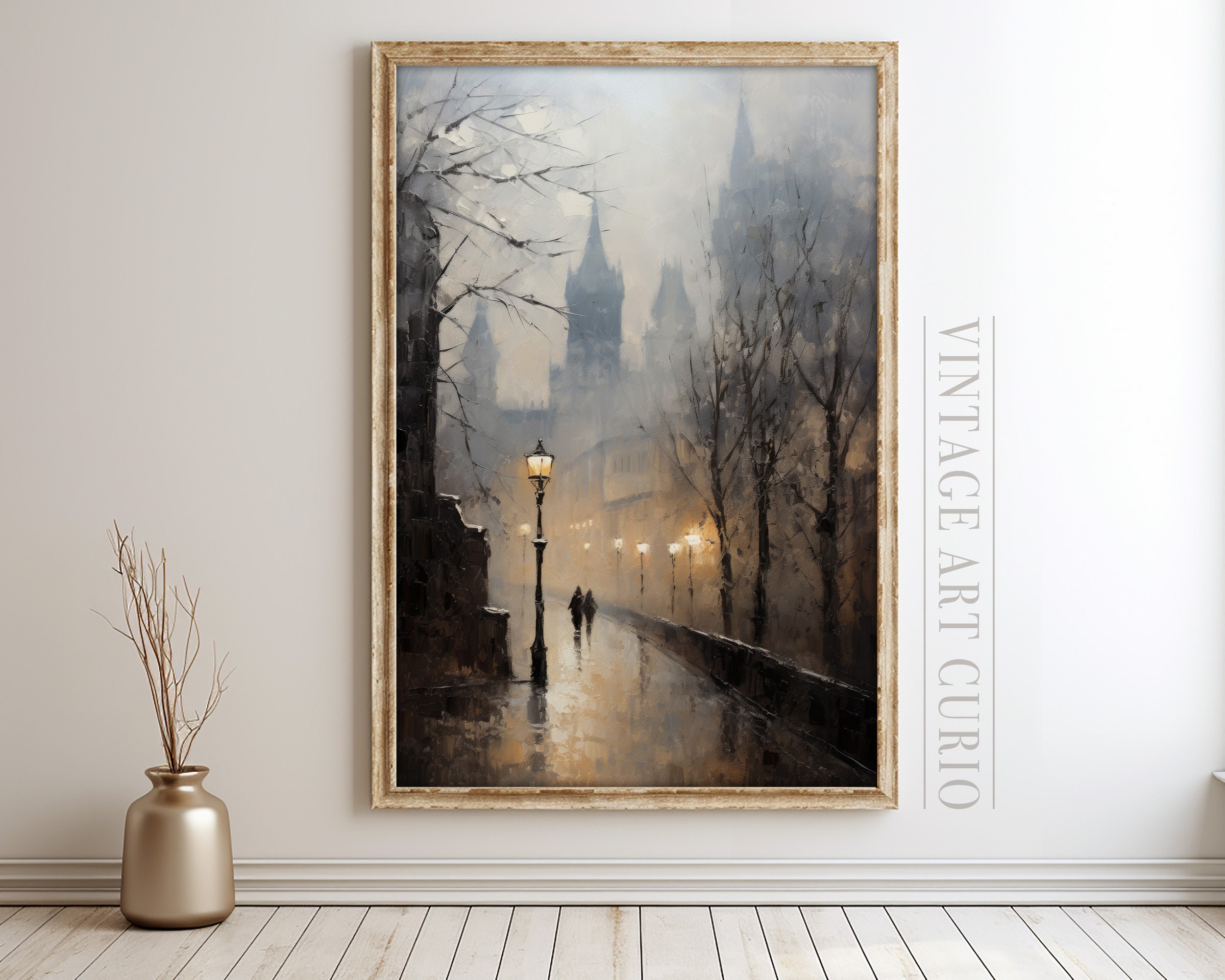 Vintage Painting of Paris Rustic European City Painting - Etsy