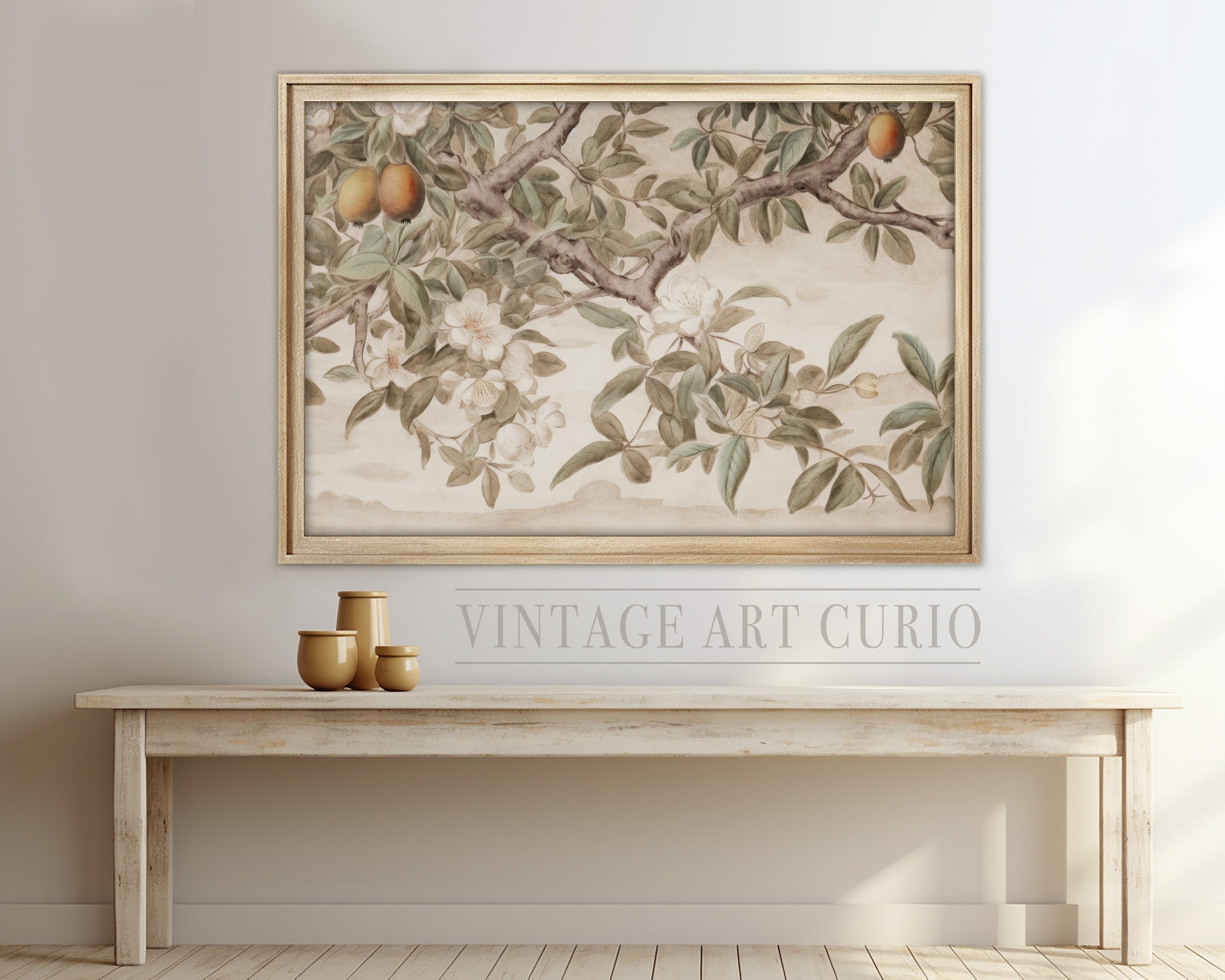 Vintage Botanical Painting Kitchen Botanical Fruit Print Antique Floral ...