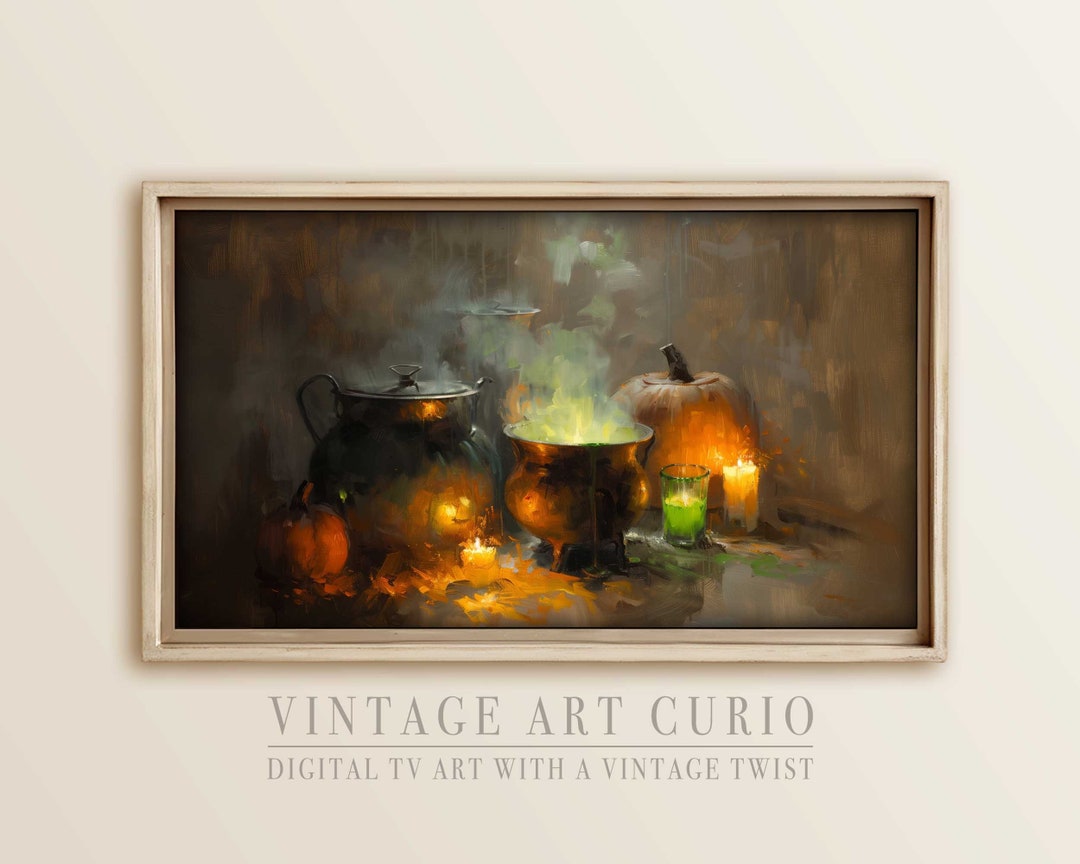 Witchy Halloween Frame TV Art, Rustic Autumn Farmhouse Screensaver ...