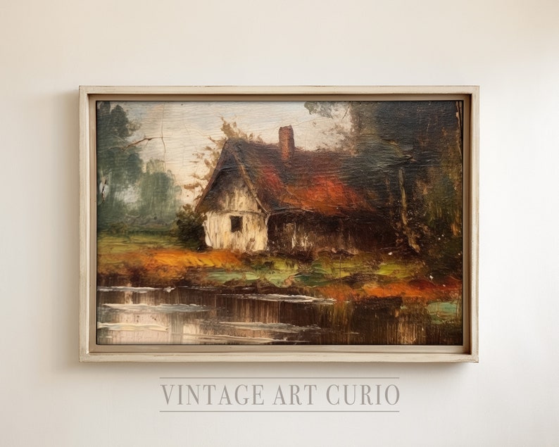 Rustic Country Art Print Vintage Farmhouse Painting PRINTABLE Digital ...