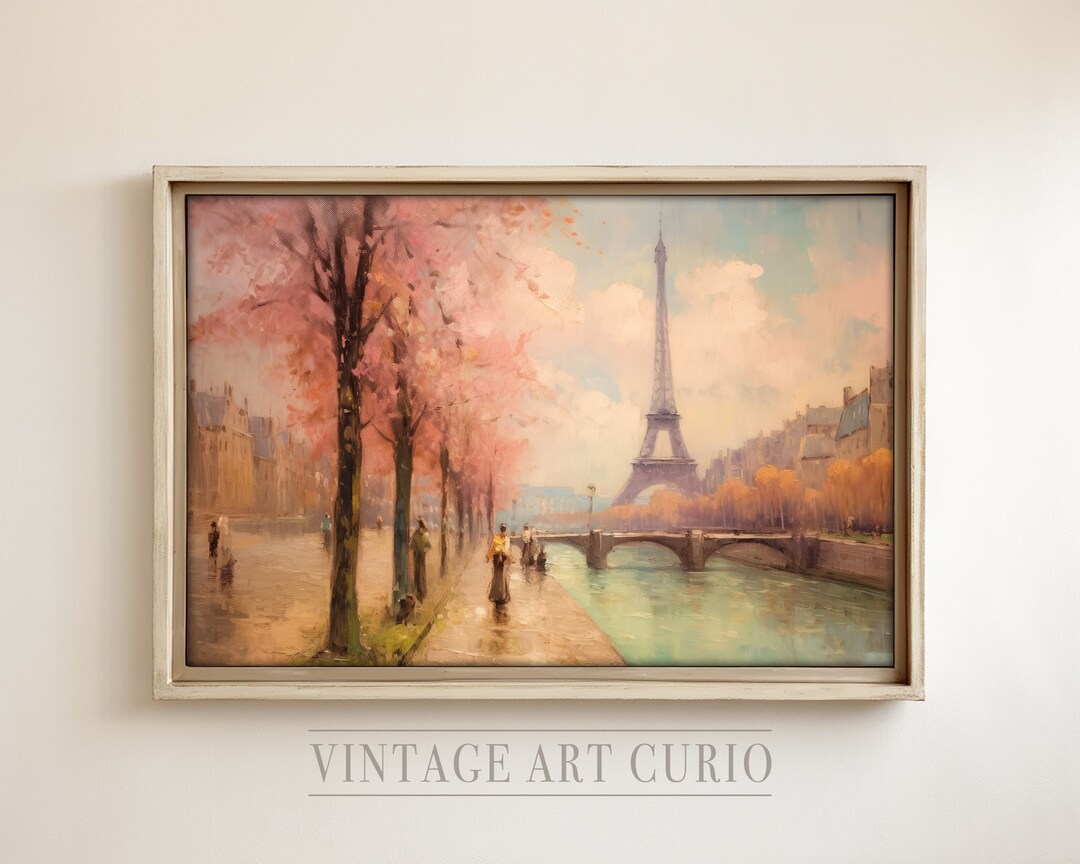 Vintage Painting of Paris | Rustic European France City Painting ...