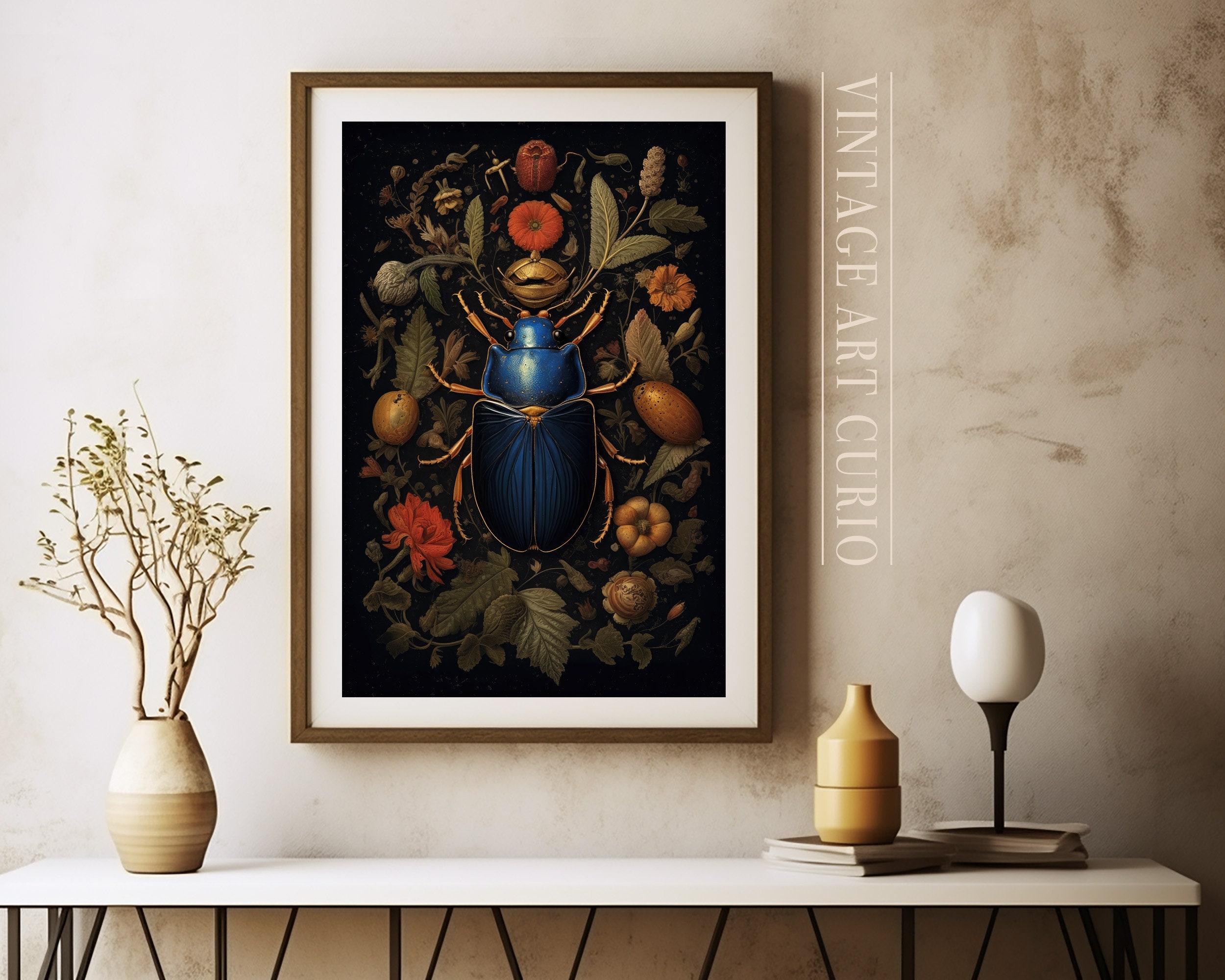 Antique Scarab Painting Dark Academia PRINTABLE Wall Art - Etsy