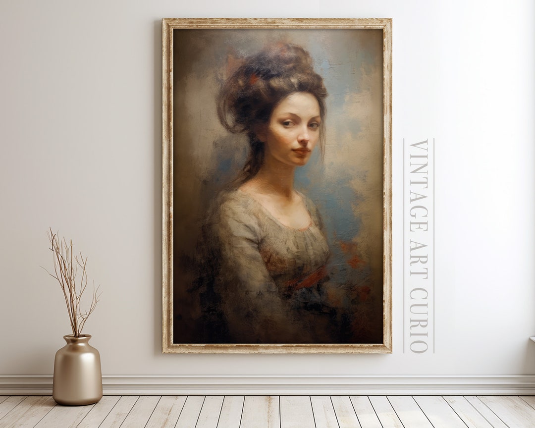 Vintage Girl Portrait Painting | Antique Portrait | Vintage PRINTABLE ...