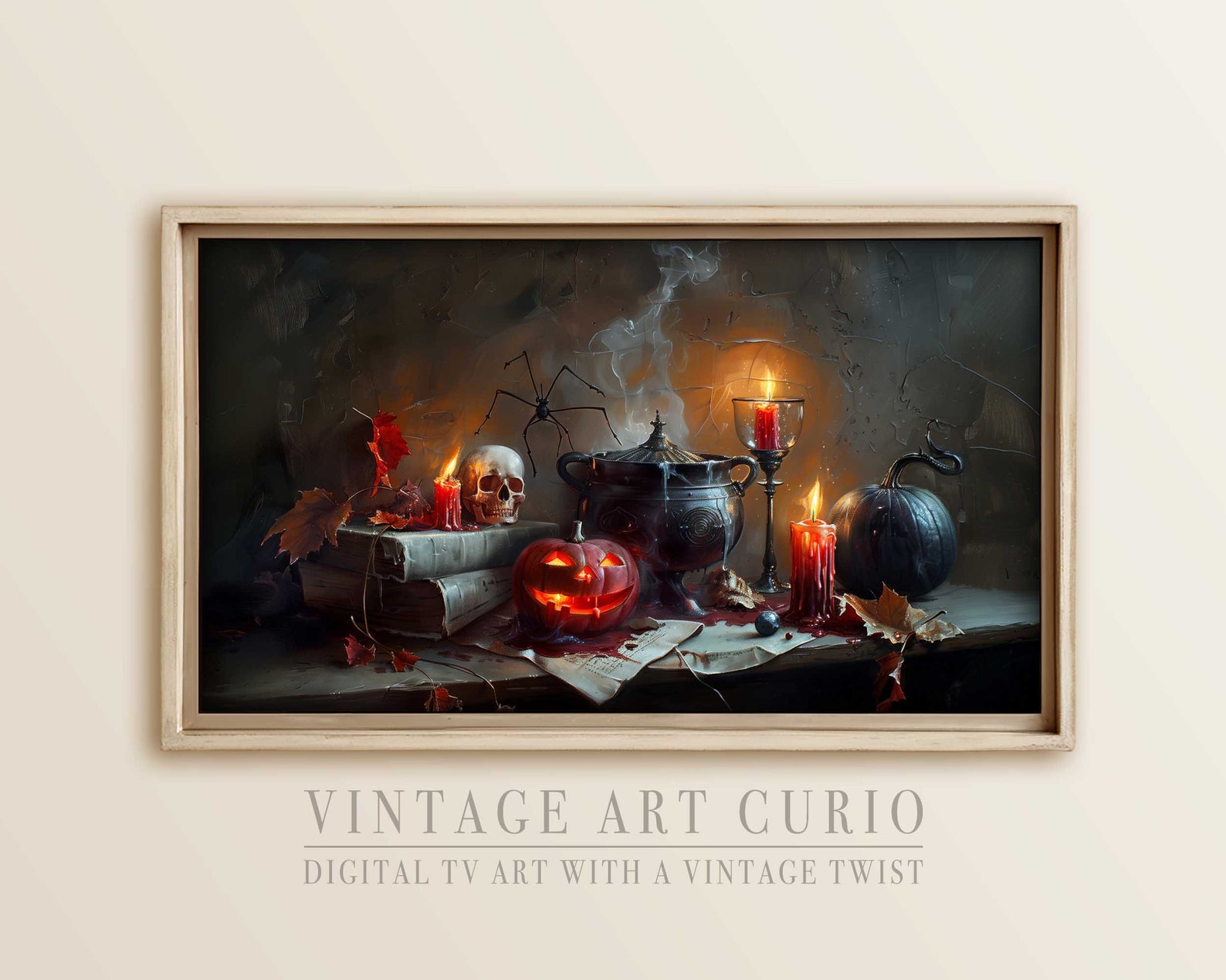 Witchy Halloween Frame TV Art, Rustic Autumn Farmhouse Screensaver ...