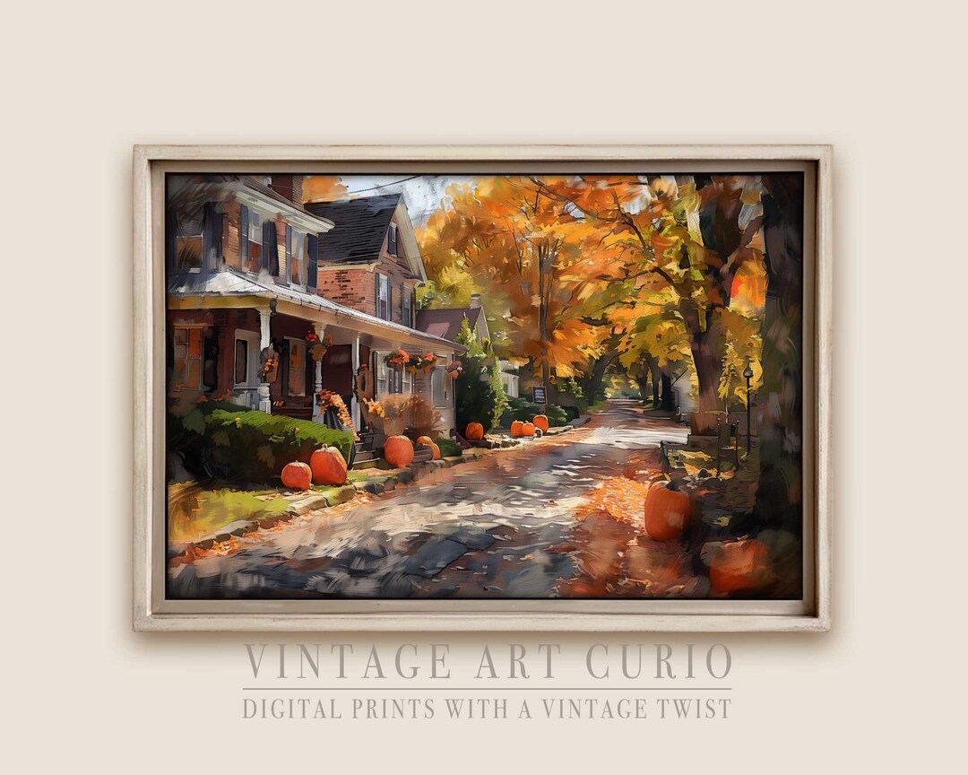 Vintage Colonial Scenery Decor Rustic Autumn Farmhouse Wall Decor ...