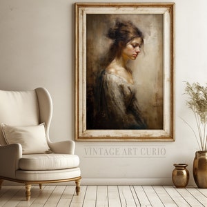 Vintage Girl Portrait Painting | Antique Portrait | Vintage PRINTABLE ...