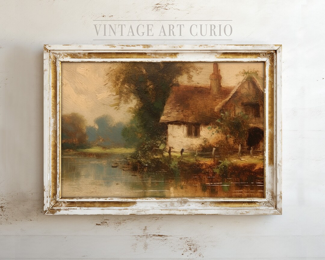 Rustic Country Art Print Vintage Farmhouse Painting PRINTABLE Digital ...