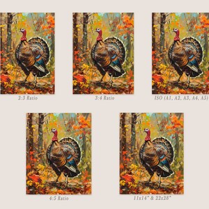 Thanksgiving Turkey Wall Art, Printable Fall Foliage Cottagecore ...