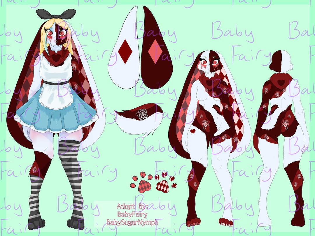 Harlequin Rabbit Furry Adopt - Etsy