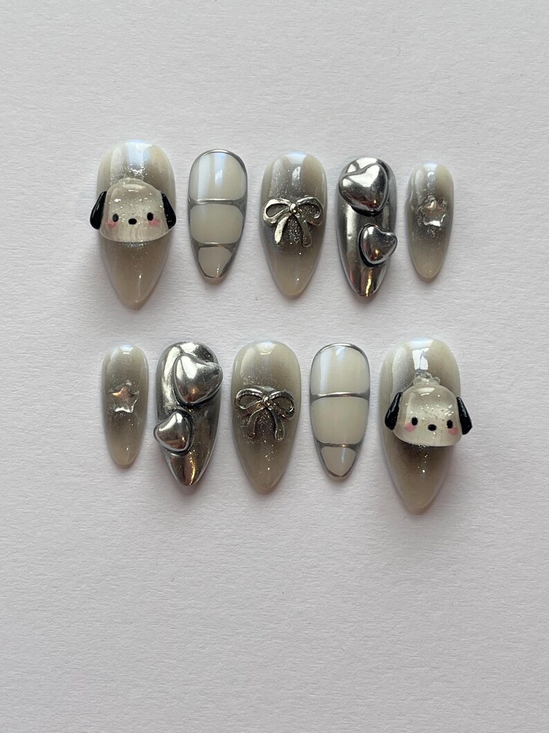 Sanrio Nails Pochacco Nails Cute Nails Hello Kitty Nail Press on Nails ...