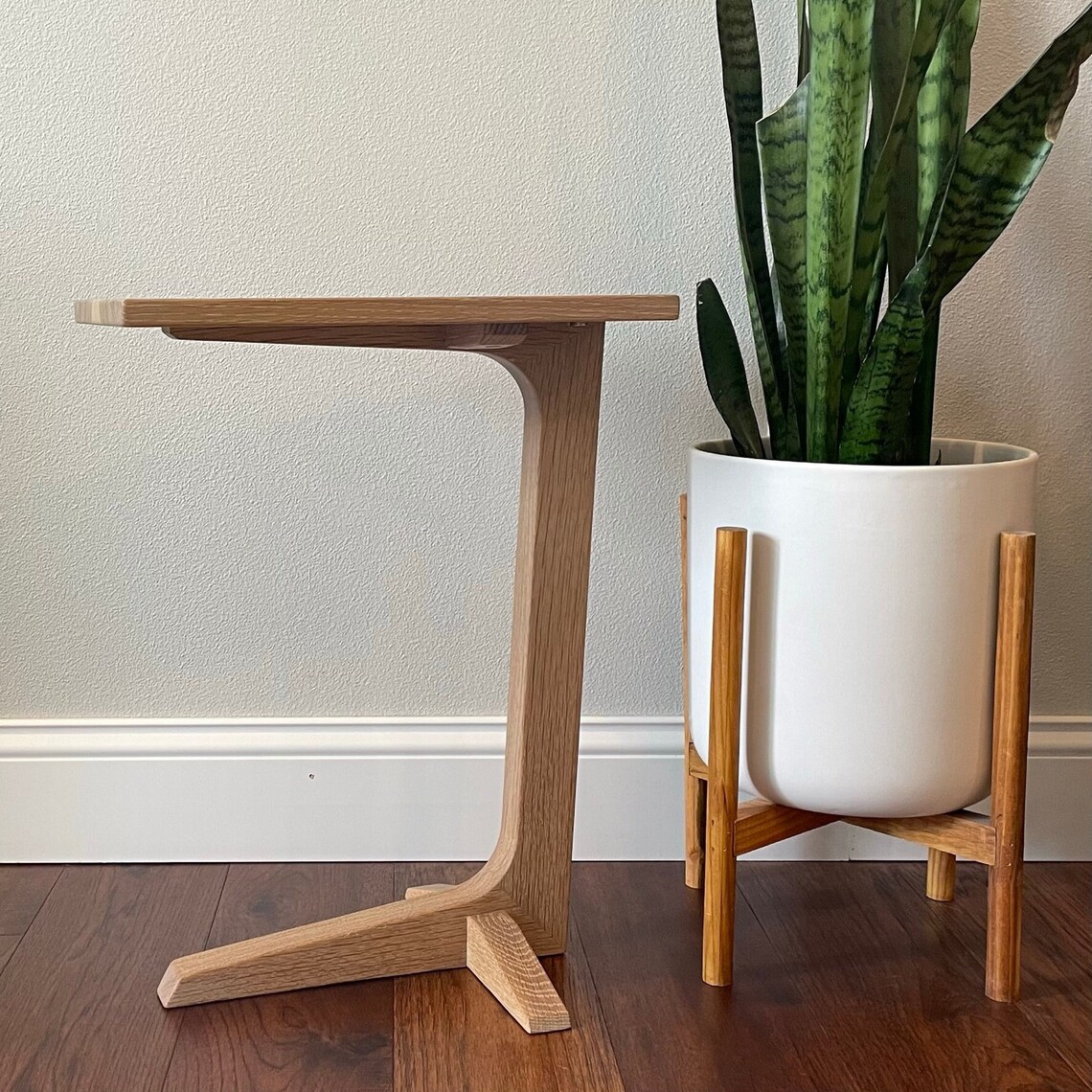 Solid Wood MCM C-table - Etsy