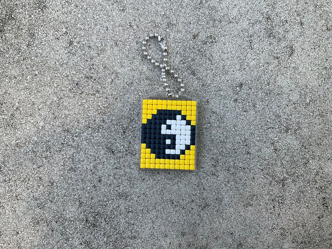 Yin Yang Pixel Art Keychain - Etsy