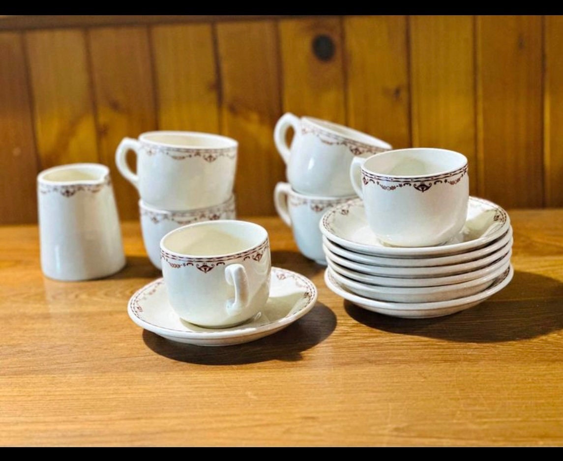 Vintage Cups & Saucers Grindley Hotel Ware Set Loftus Moran Pty ...