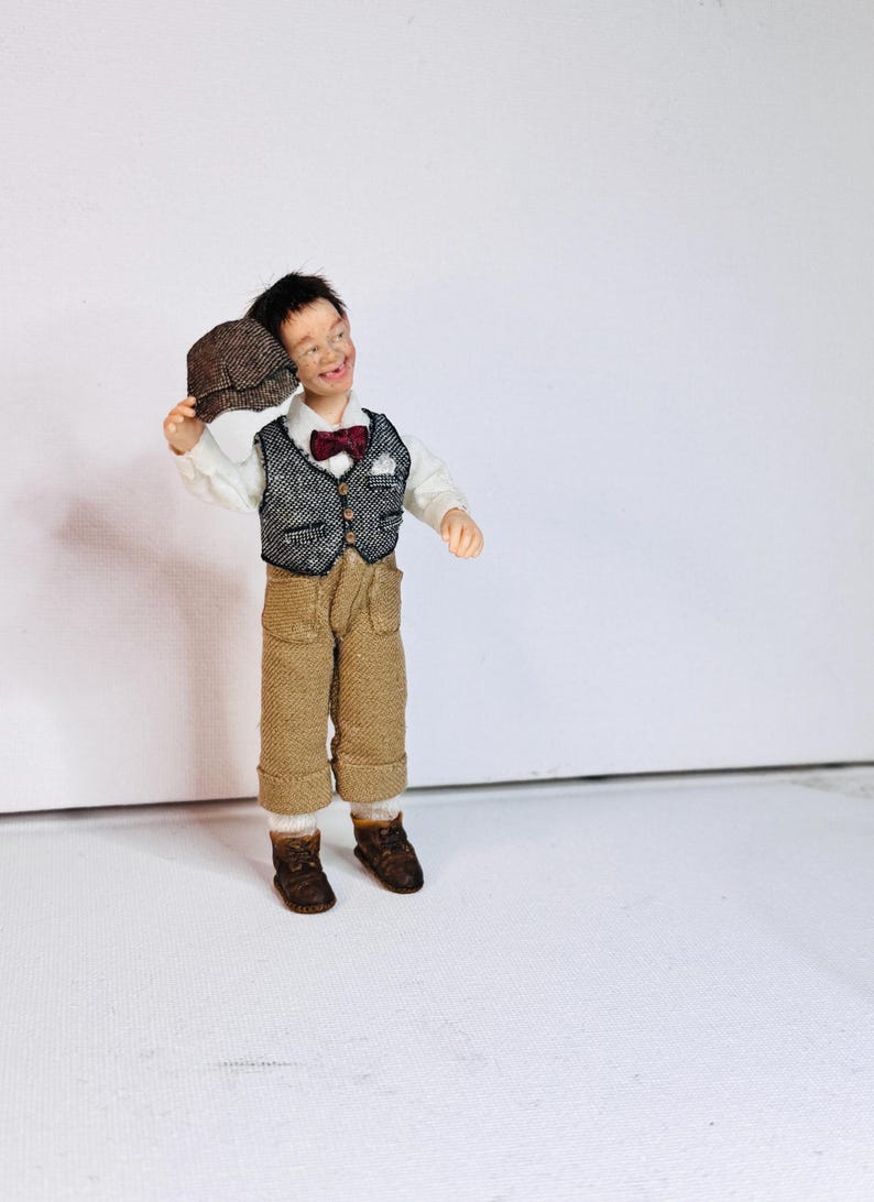 OOAK Miniature Boy Art Doll 1:12 Scale – Handmade Polymer Clay Doll, 11 ...