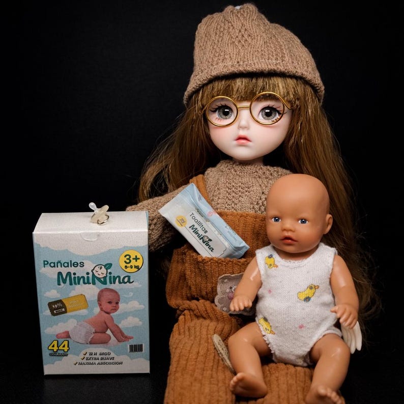 1:4 Scale Miniature Baby Set – Diapers, Wipes, and Pacifier | Realistic ...