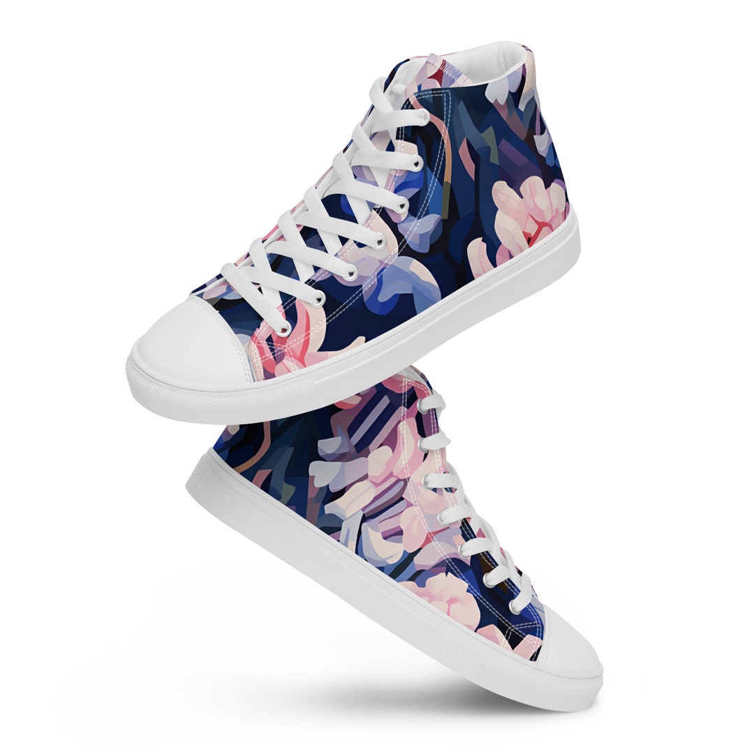 Hyacinth Impressionist Painting Women’s High Top Canvas Shoes - Etsy