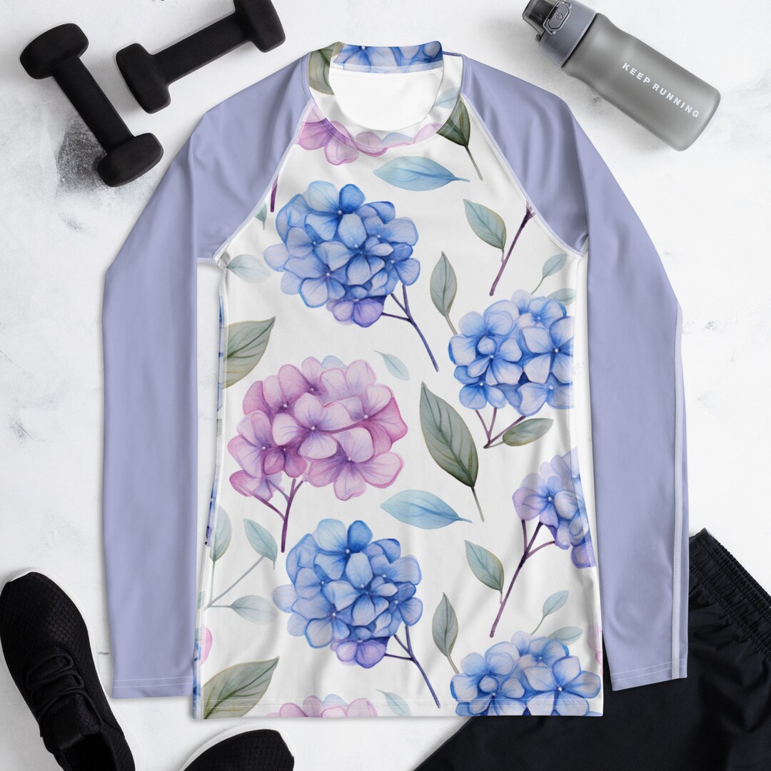 Hydrangea Women's Rash Guard - Etsy