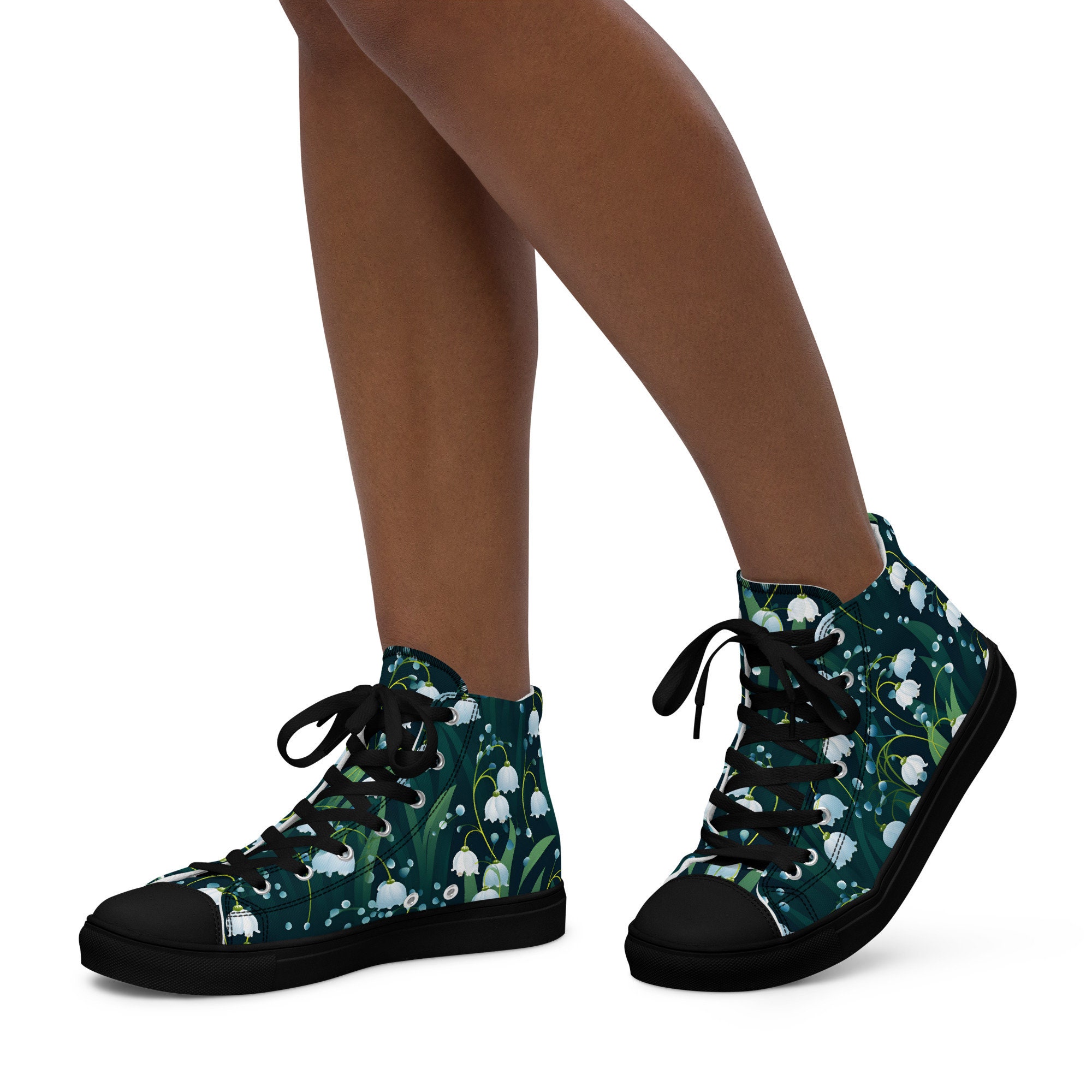 Lily of the Valley Womens High Top Canvas Shoes - Etsy