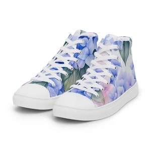 Hydrangea Women’s High Top Canvas Shoes - Etsy
