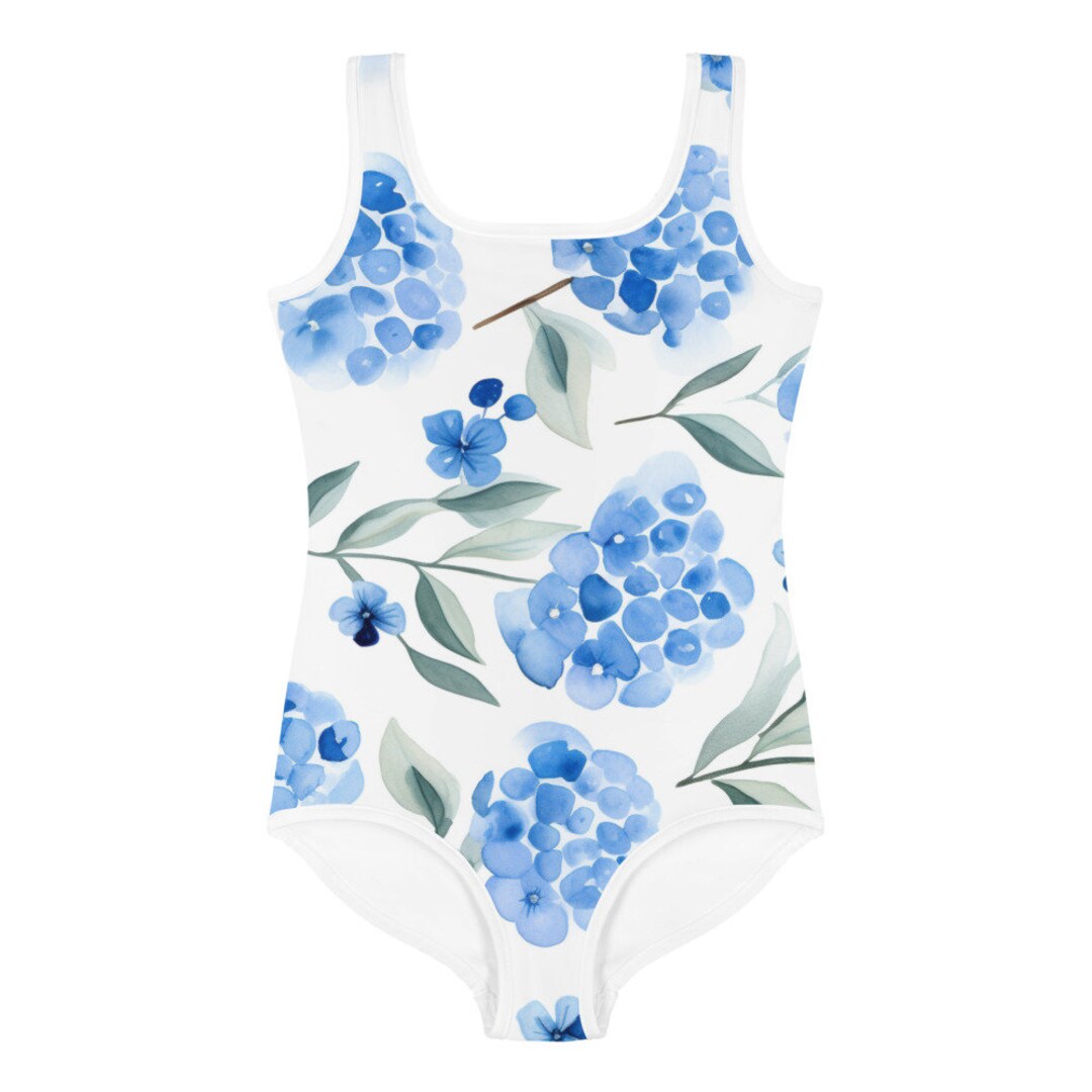 Hydrangea All-over Print Kids Swimsuit - Etsy