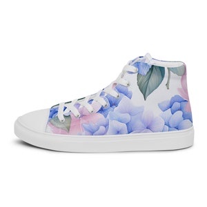 Hydrangea Women’s High Top Canvas Shoes - Etsy