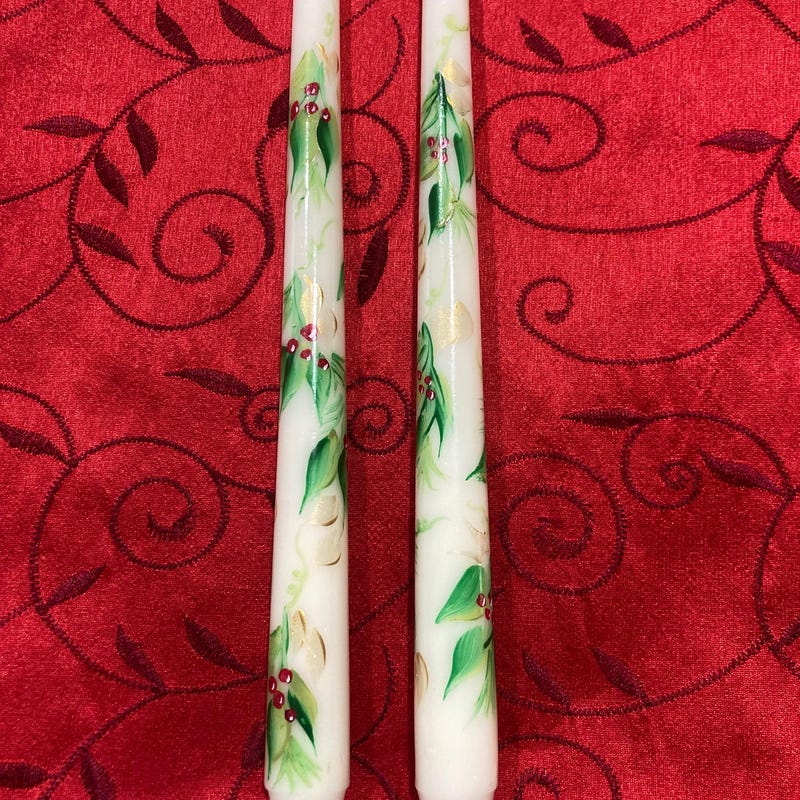 Christmas Taper Candles - Etsy