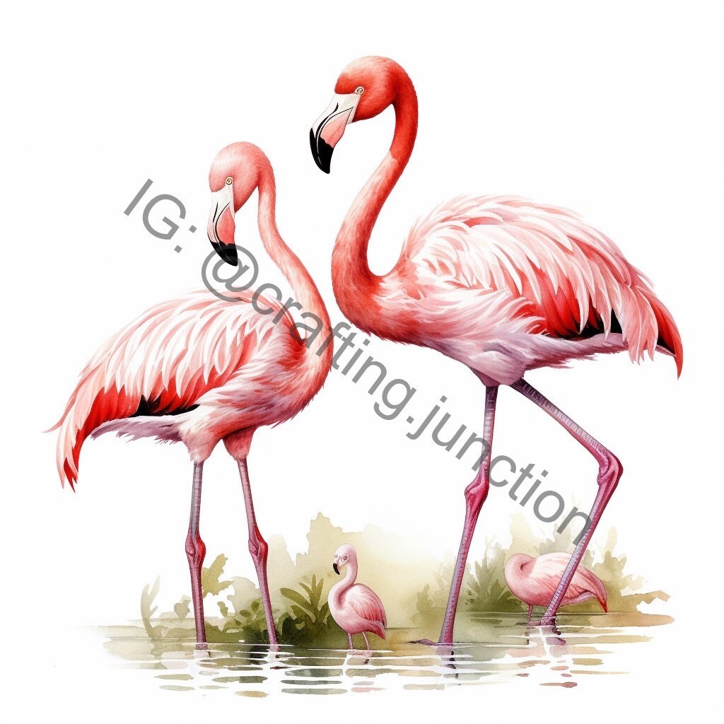 Pink Flamingo Clipart Bundle: 15 Flamingo Clip Art, Flamingos ...