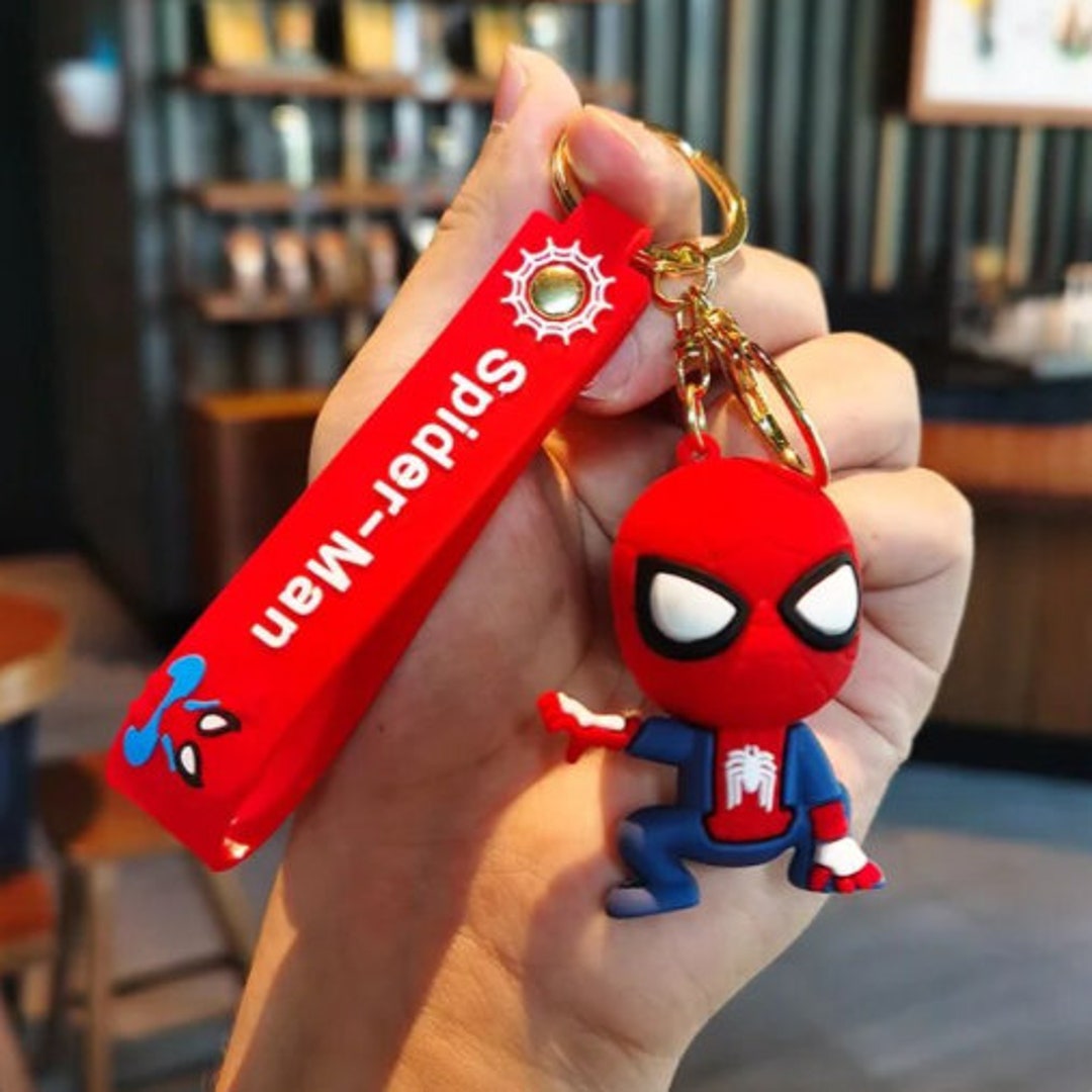 Spider-man Keychain Marvel Comics Character Keyring for - Etsy
