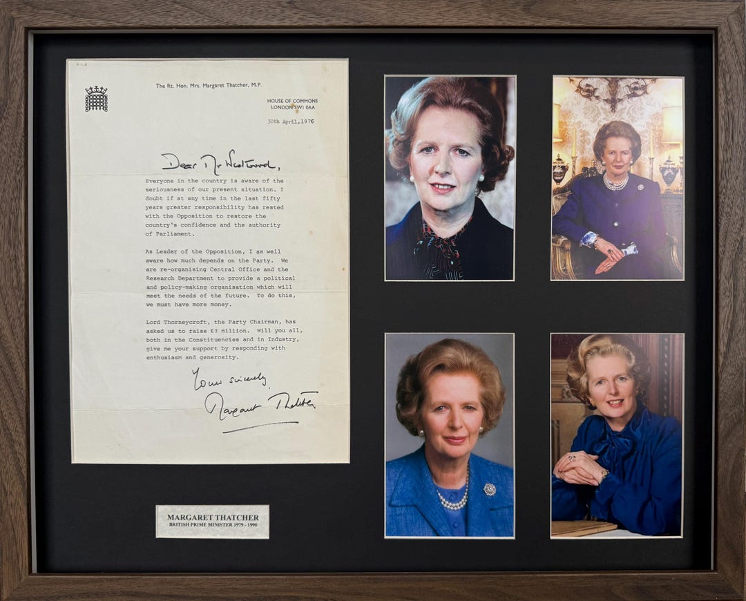 Margaret Thatcher, Former British Prime Minister, Framed (50x40cm) 100% ...