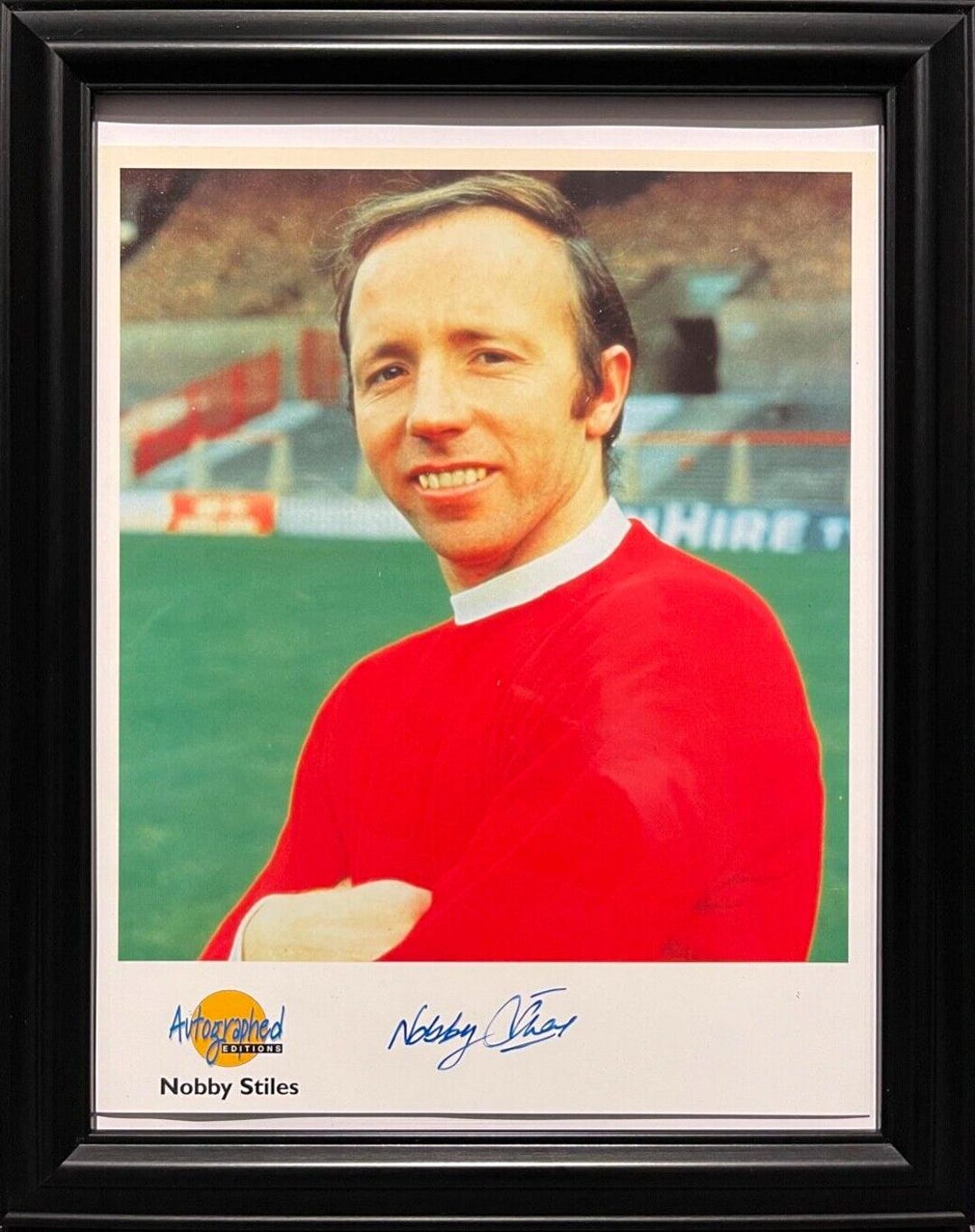 Nobby Stiles England, Manchester United Legend Guaranteed Black Framed ...