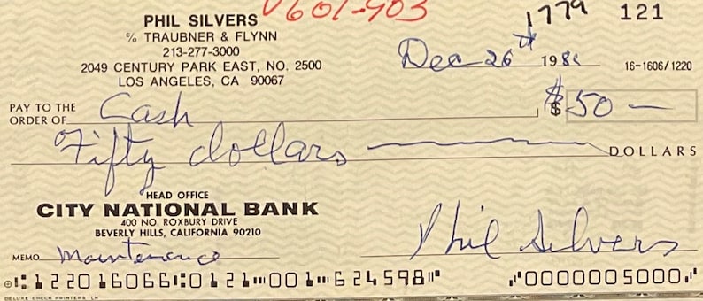 Phil Silver 100% Genuine and Rare Guaranteed Hand Signed 50 Dollar ...