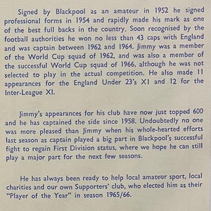 Jimmy Armfield Blackpool England Legend, Multi - Hand Signed Incl ...