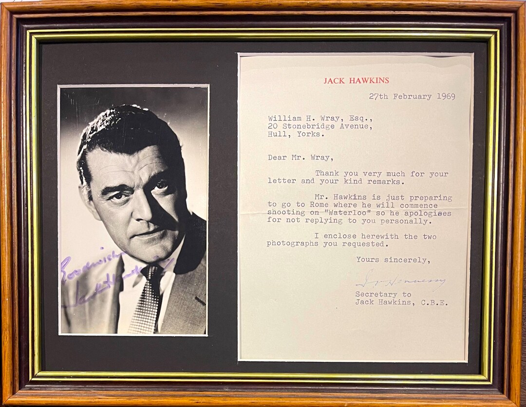 Jack Hawkins, Famous British Actor (lawrence of Arabia), Framed (12' X ...