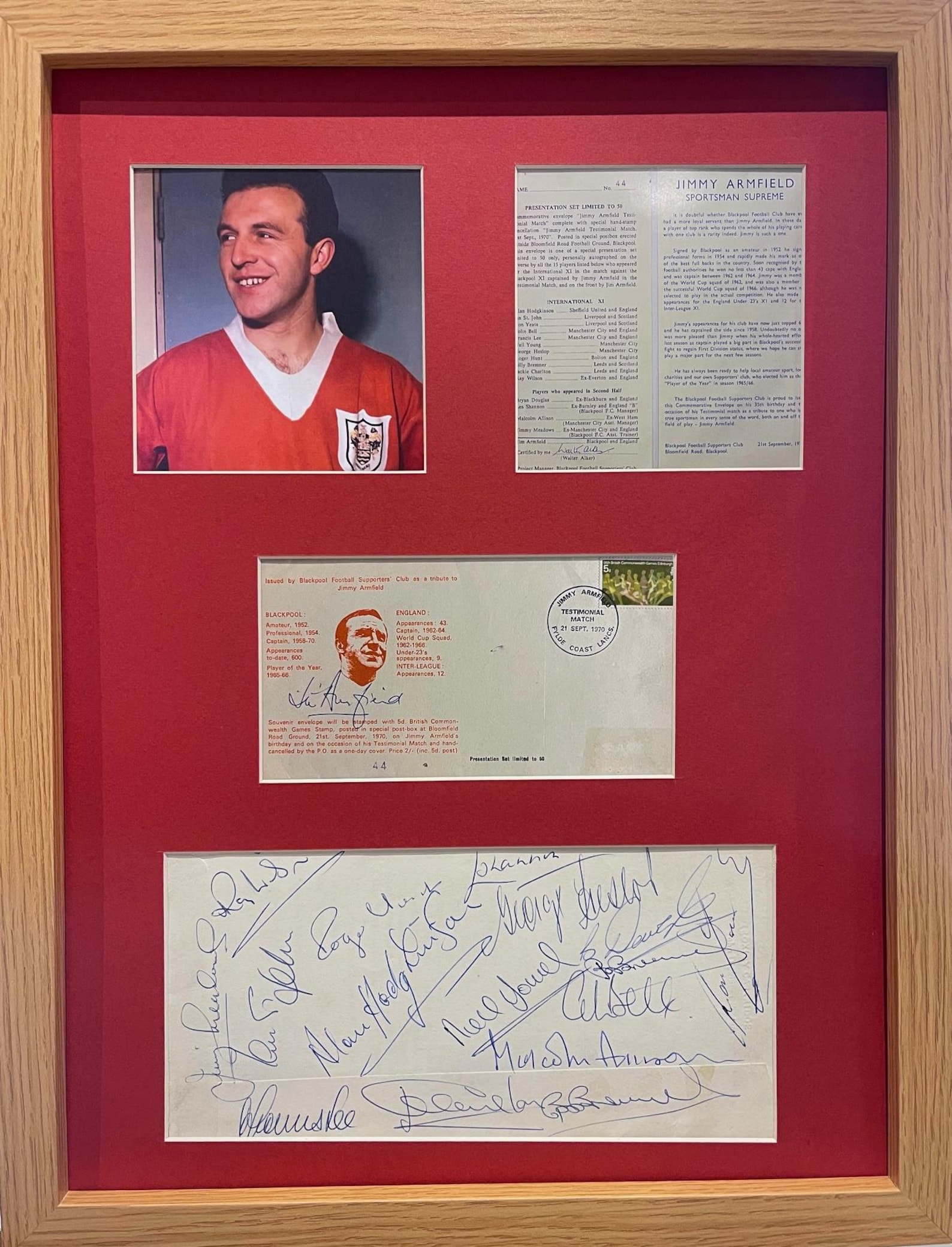 Jimmy Armfield Blackpool England Legend, Multi - Hand Signed Incl ...