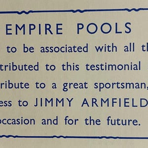 Jimmy Armfield Blackpool England Legend, Multi - Hand Signed Incl ...