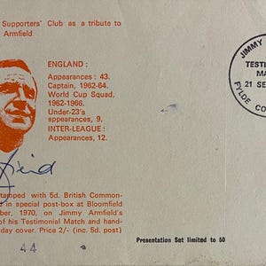 Jimmy Armfield Blackpool England Legend, Multi - Hand Signed Incl ...