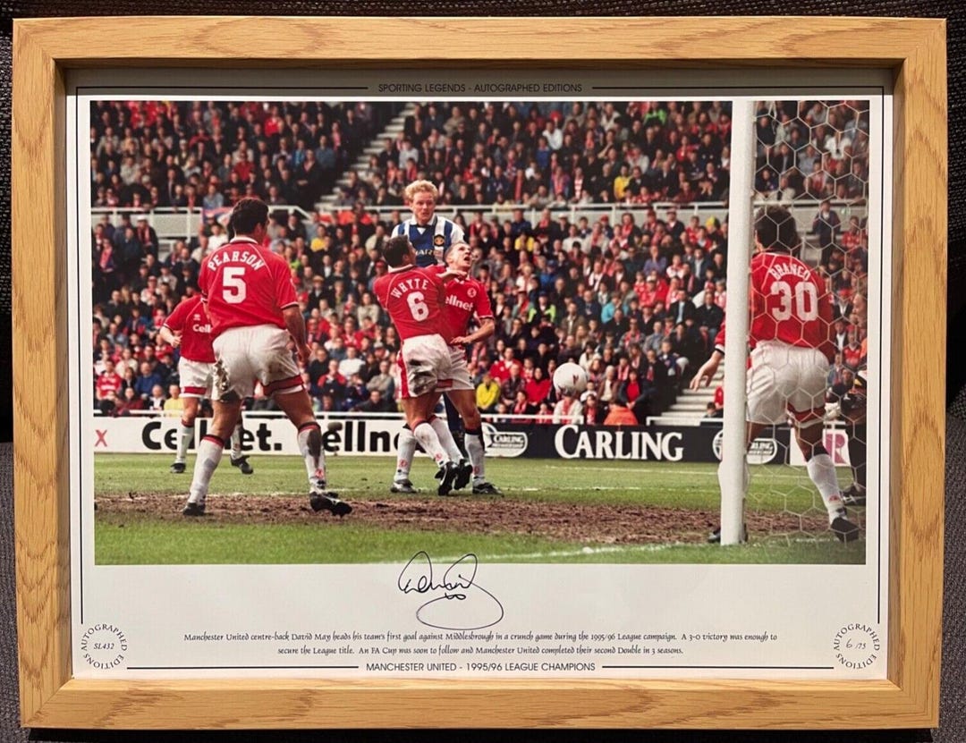 David May - Manchester United - Genuine Hand Signed and Framed (16 ...