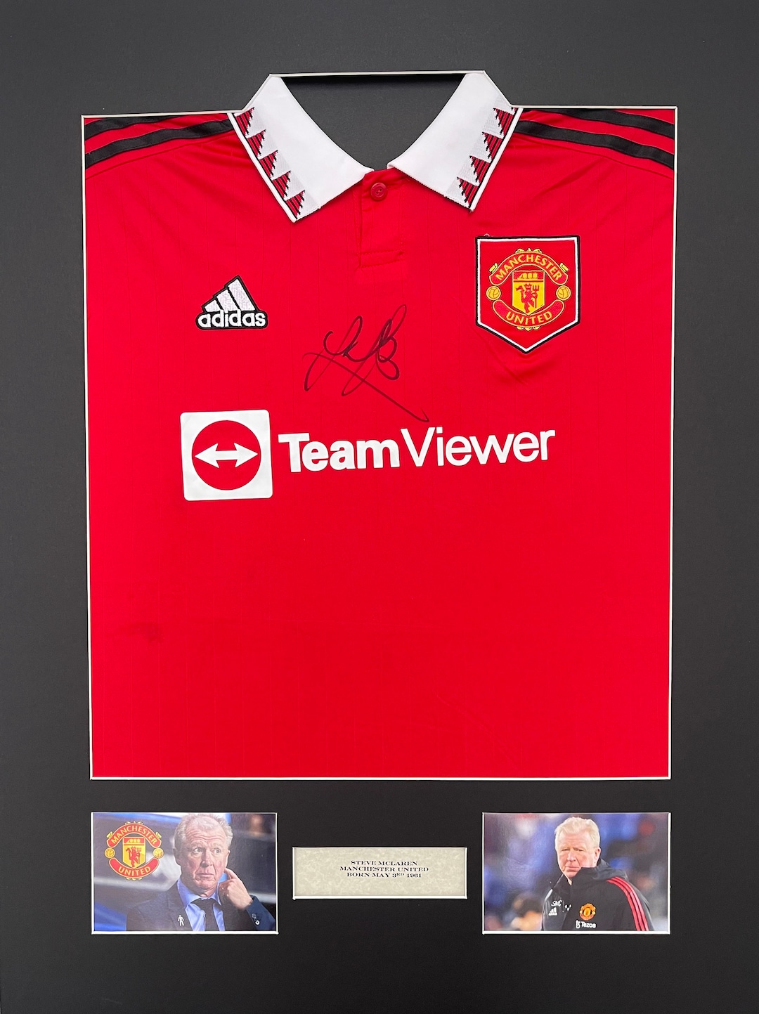 Simply Stunning Steve Mclaren Hand Signed Manchester United Football ...