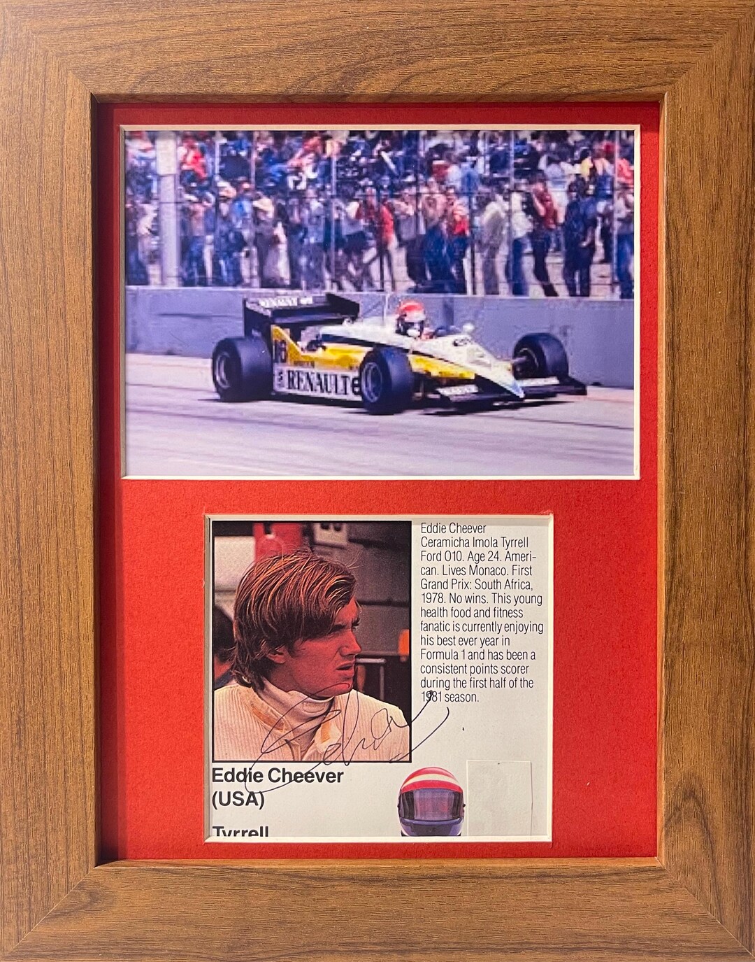 Eddie Cheever 100% Genuine RARE Formula 1 Framed Guaranteed Hand Signed ...