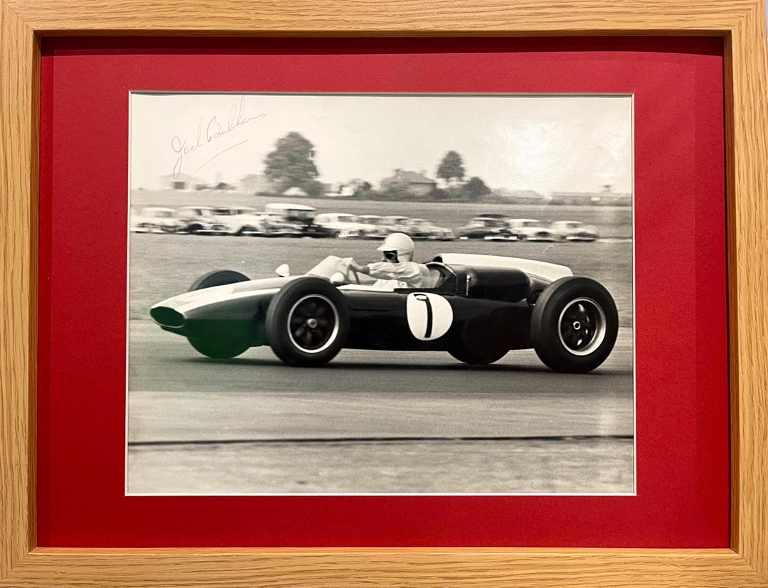 Sir Jack Brabham, F1 Racing Legend, 100% Hand Signed 16' Inch X 12 ...