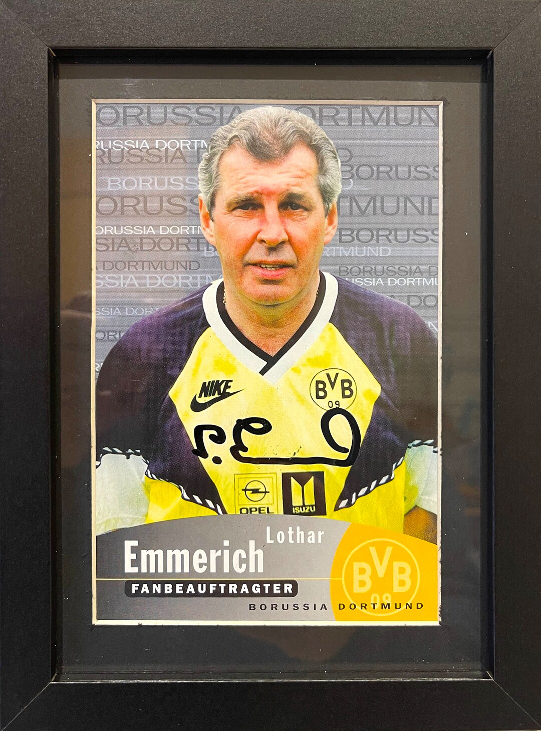 Stunning Framed 4 X 6 West Germany and BVB Legend Lothar Emmerich 100% ...