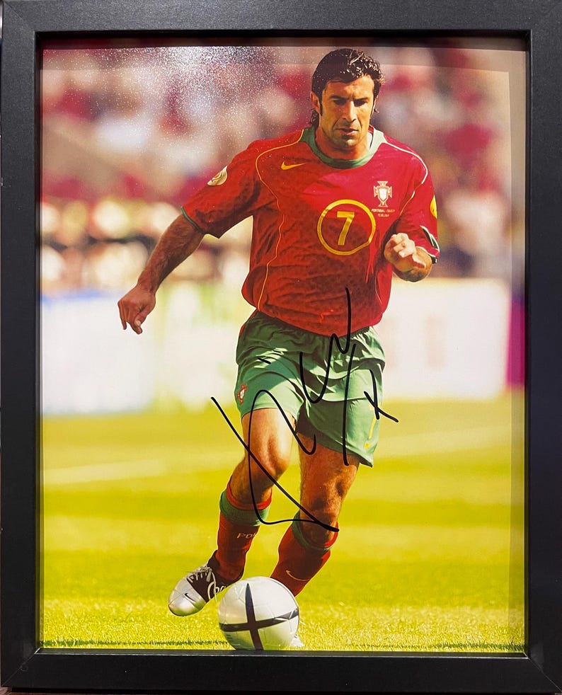 Luis Figo, Barcelona, Real Madrid, Milan, Portuguese Legend, Black ...