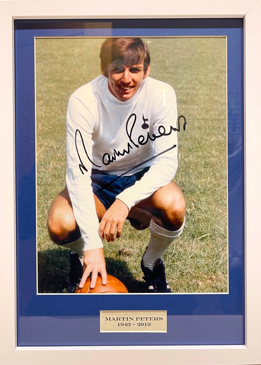 Martin Peters Stunning and Rare White Framed (12' X 9' Inch) England ...