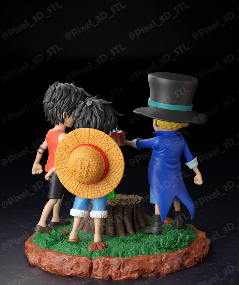 One Piece Luffy, Ace & Sabo STL Model for Resin Printer Figure 3D ...