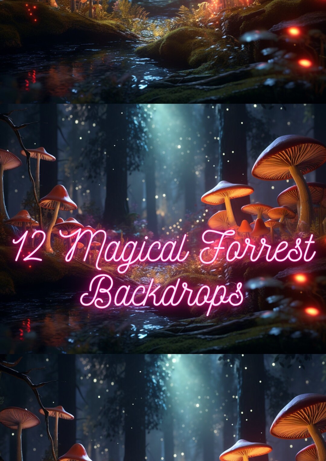 Magical Forrest Backdrops Photo Backgrounds Backdrop - Etsy