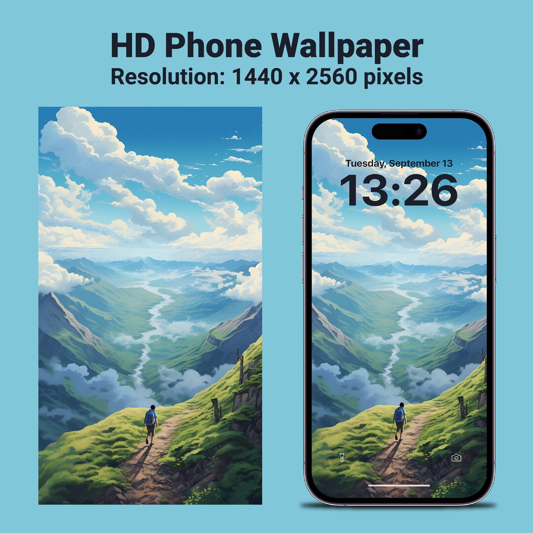 The Hiker Phone Wallpaper, Art Wallpaper Iphone, Hiking Smartphone ...