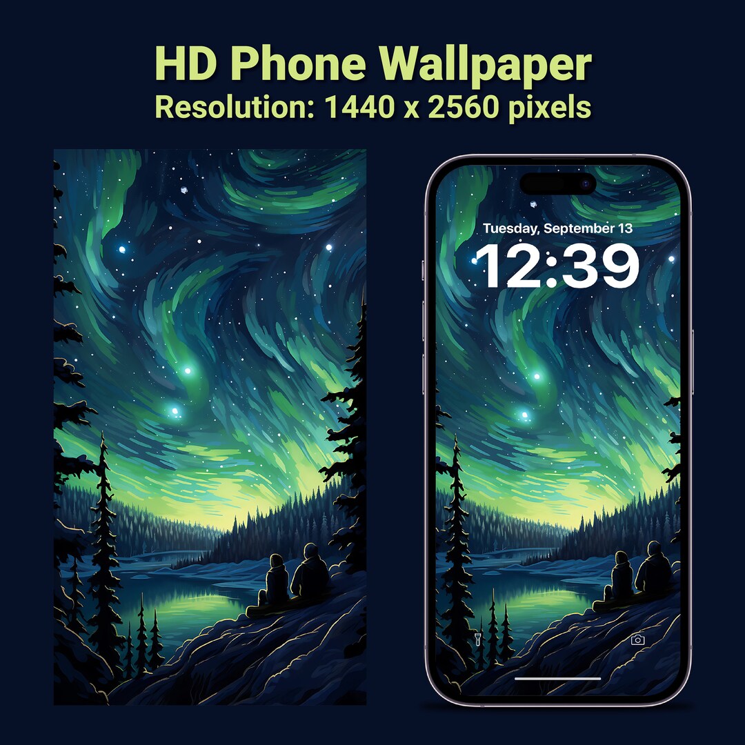 The Northern Lights Phone Wallpaper Art Wallpaper iPhone - Etsy